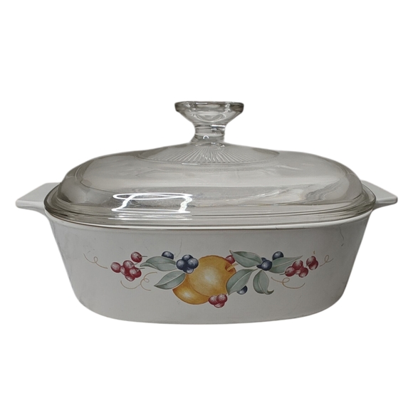 Pyrex | Kitchen | Pyrex Glass Lid Casserole Dish Fruit Design Vintage ...